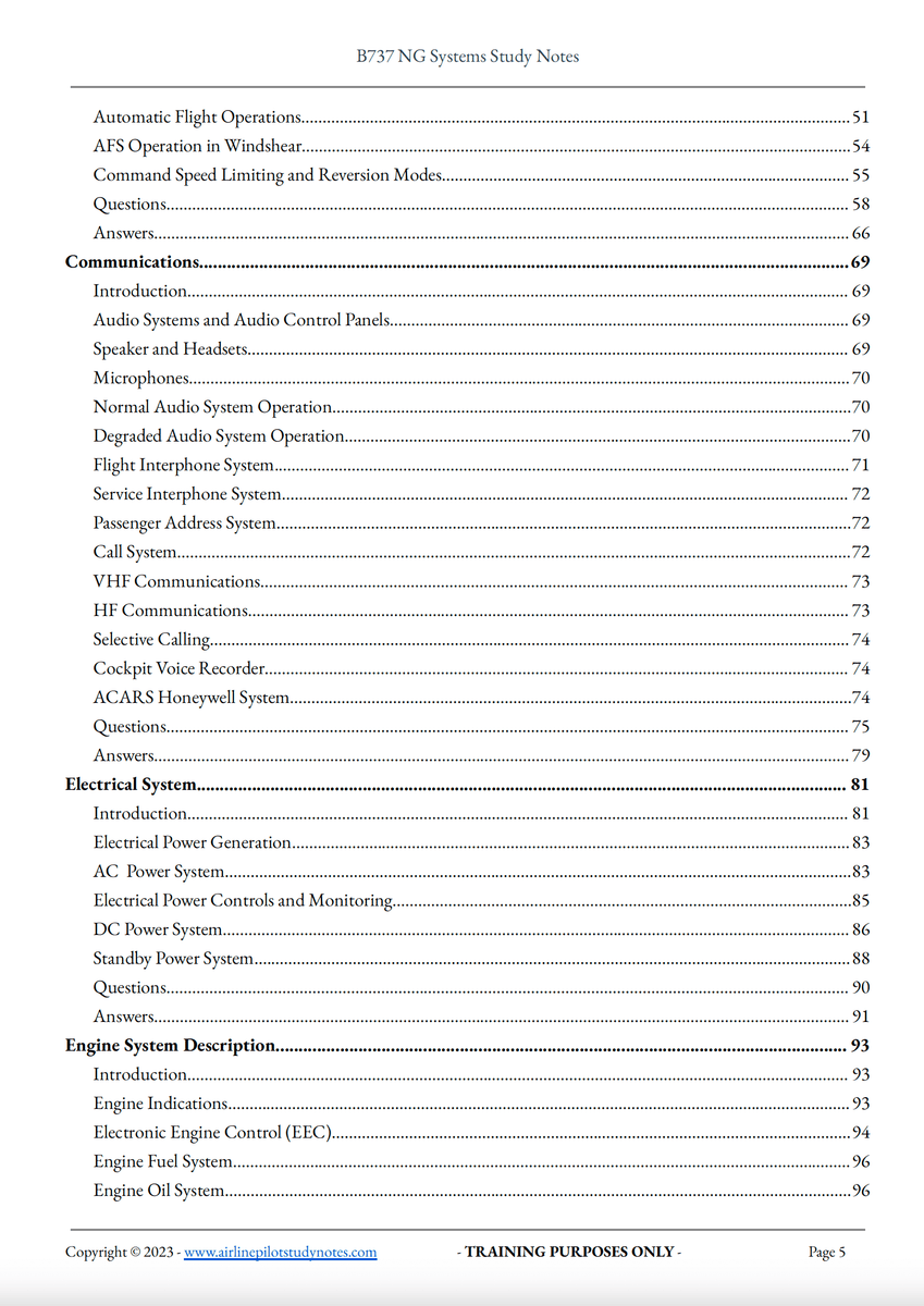 The B737 NG Systems Study Notes | Airline Pilot Study Notes