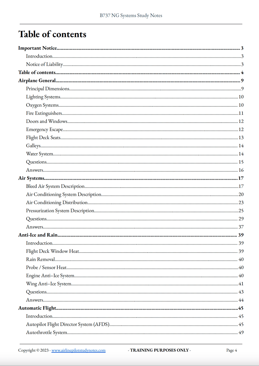 The B737 NG Systems Study Notes | Airline Pilot Study Notes